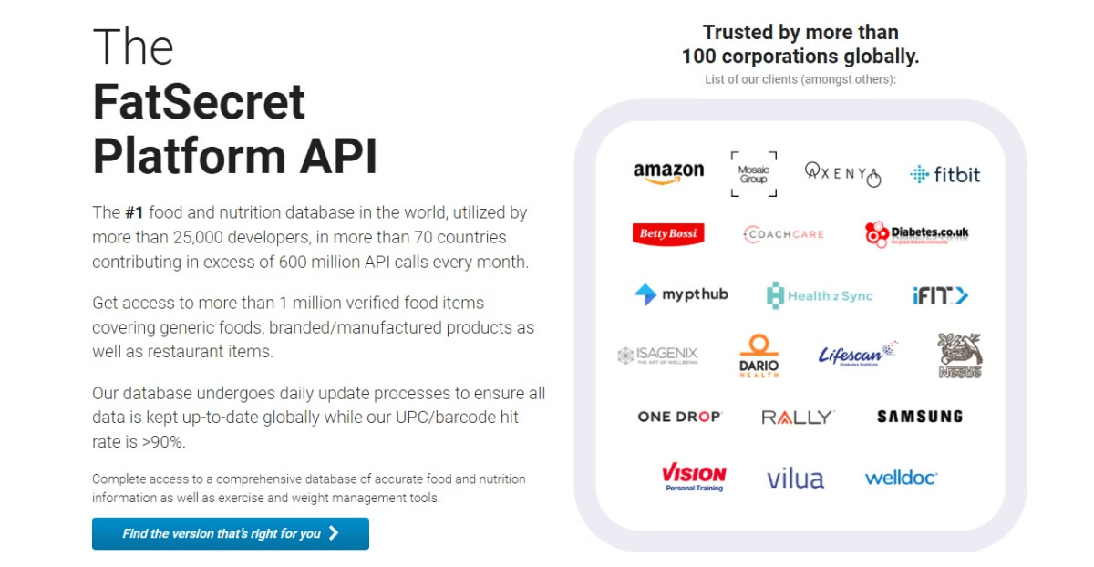 11 种最佳营养和食品 API 解决方案 - 幂简集成