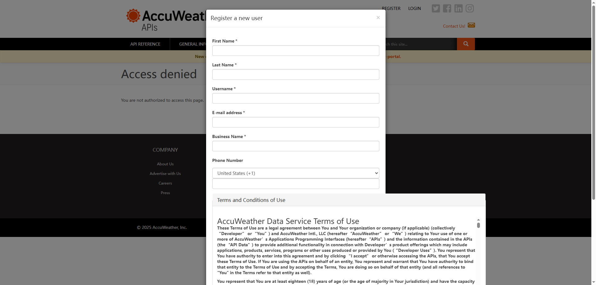 如何获取AccuWeather 天气API开放平台秘钥(分步指南) - 幂简集成